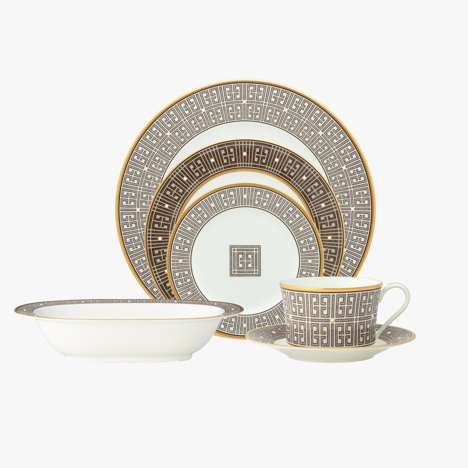 Noritake 47Pcs Dinner & Tea Set for 8 Person - Infinity Bronze